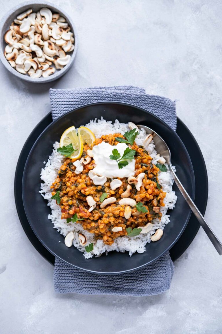 Spinat-Linsen-Dal mit Basmatireis - Schnelle & einfache Rezepte